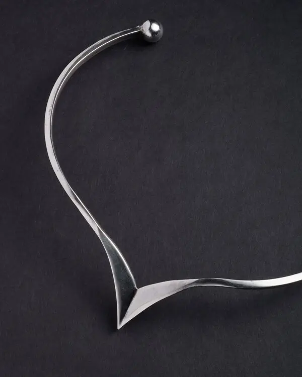 Alexis Bittar Vintage 1980s Sterling Handmade Collar Necklace - Silver