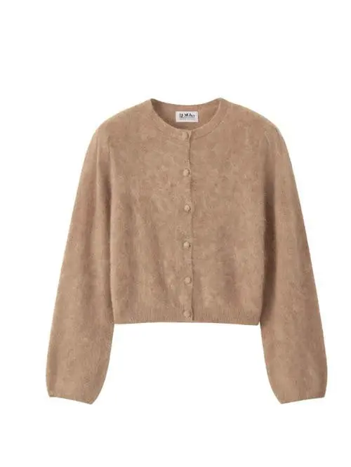 27 Miles Malibu Ivy Brush Cashmere Lantern Sleeve Cardigan - Camel