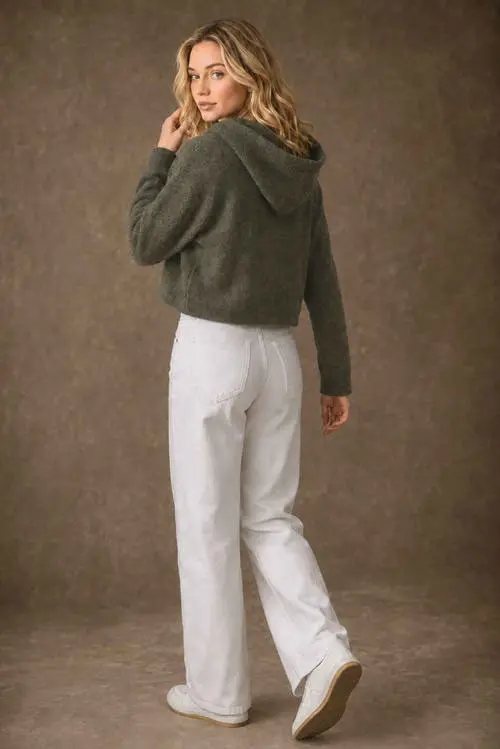 27 Miles Malibu Rowe Cashmere Cropped Zip Hoodie