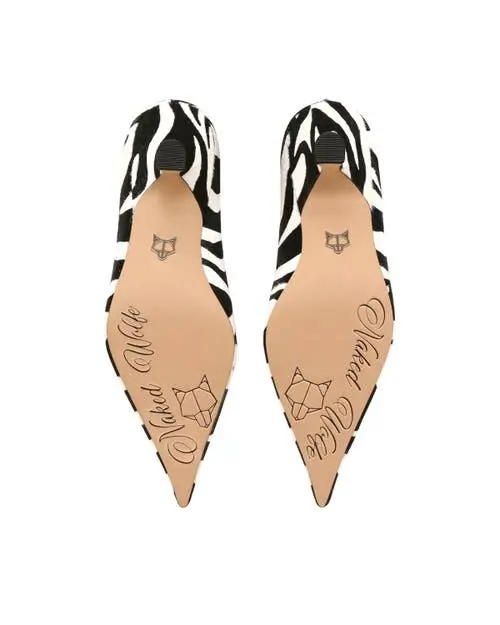 NAKED WOLFE Hero Pony Heels - Zebra
