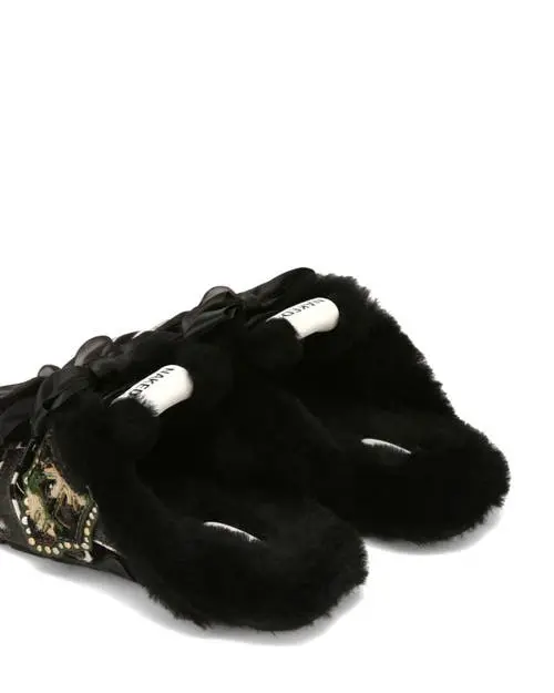 NAKED WOLFE Adorn Suede Mules - Zebra