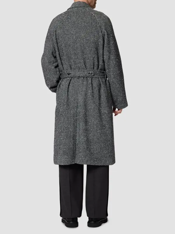 Paul Smith Diagonal Striped Wool Tweed Coat