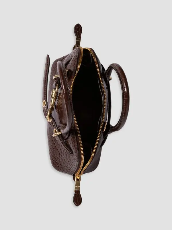 Miu Miu Aventure Crocodile Embossed Calfskin Top Handle Mini Bag - Brown