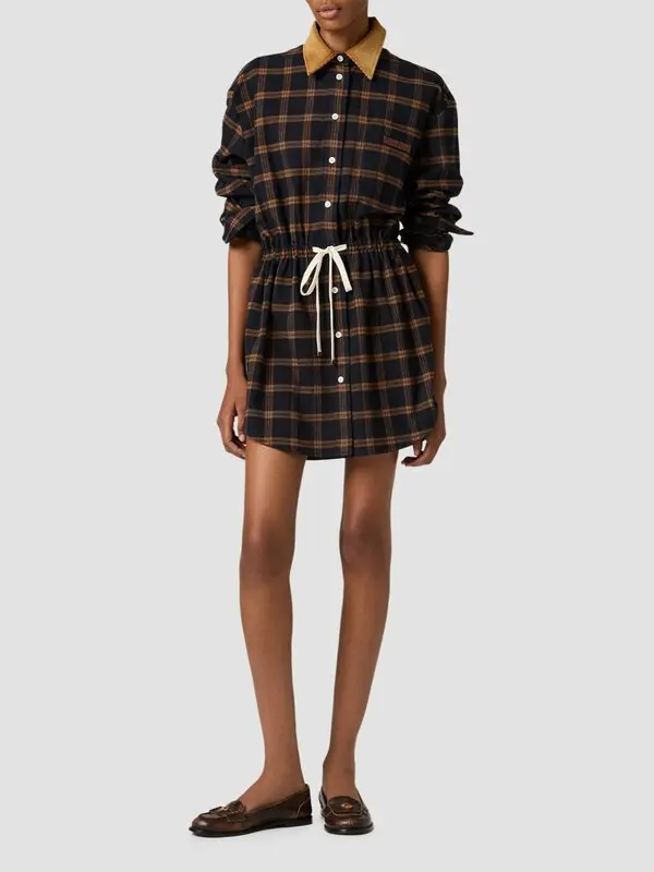Miu Miu Checked Flannel Dress