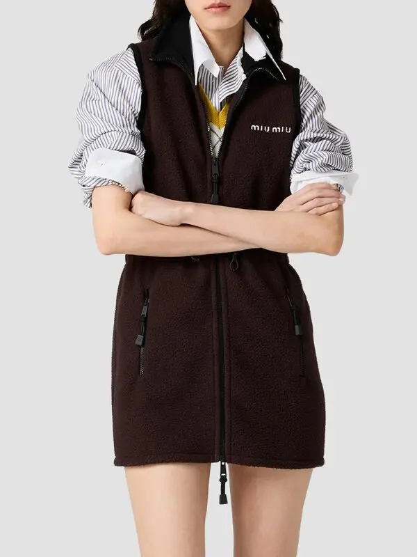Miu Miu Fleece Dress - Brown