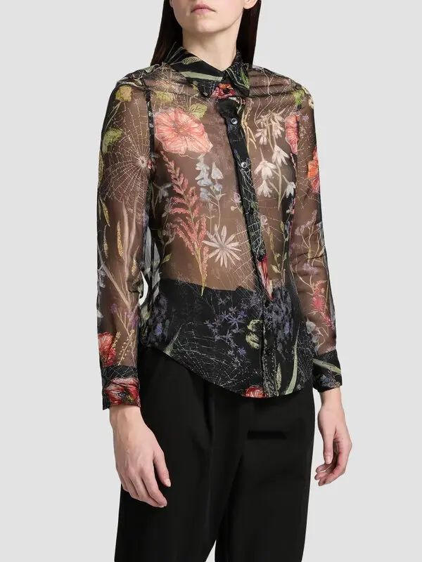 Alexander McQueen Floral Web Silk Shirt