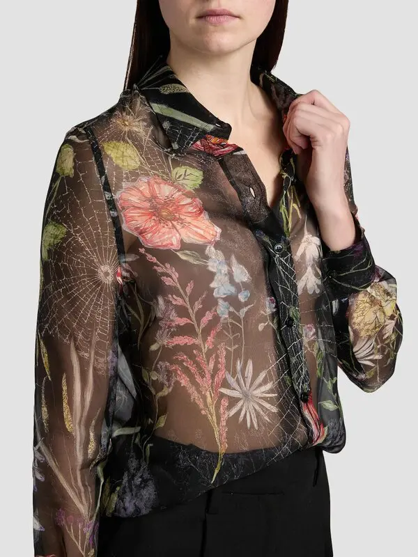 Alexander McQueen Floral Web Silk Shirt