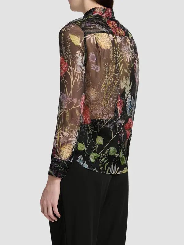 Alexander McQueen Floral Web Silk Shirt
