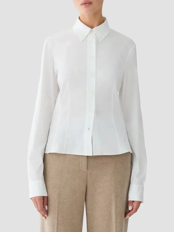 Lafayette 148 New York Darted Cotton-blend Shirt