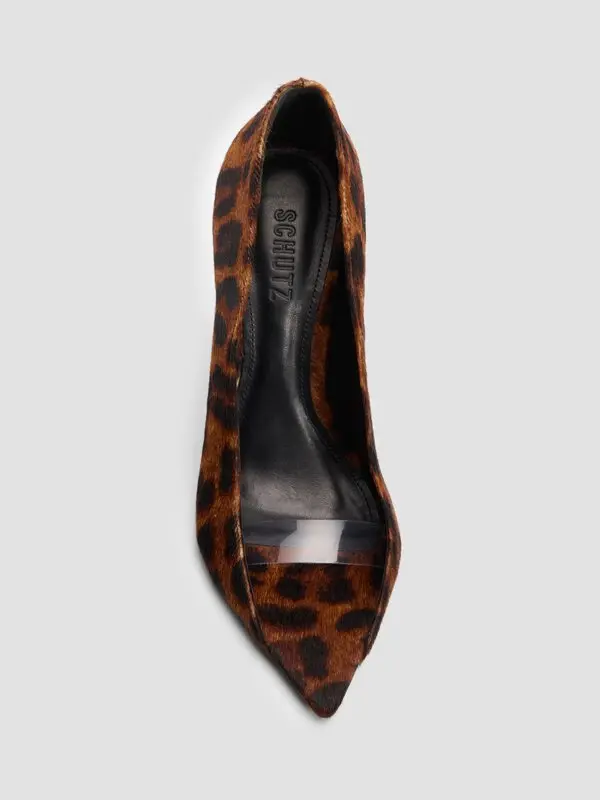 Schutz Claudia 100mm Leopard-printed Goat-hair Sandals