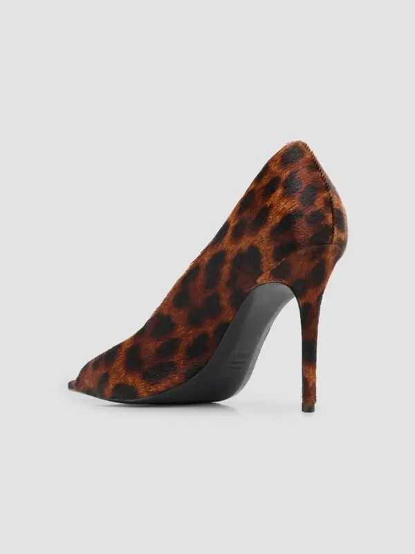 Schutz Claudia 100mm Leopard-printed Goat-hair Sandals