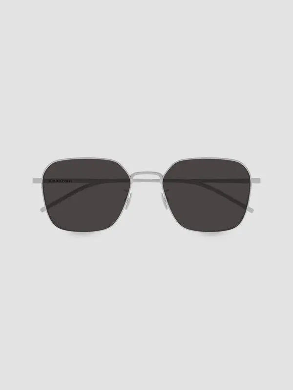 Bottega Veneta Engraved Titanium Intrecciato 55mm Square Sunglasses