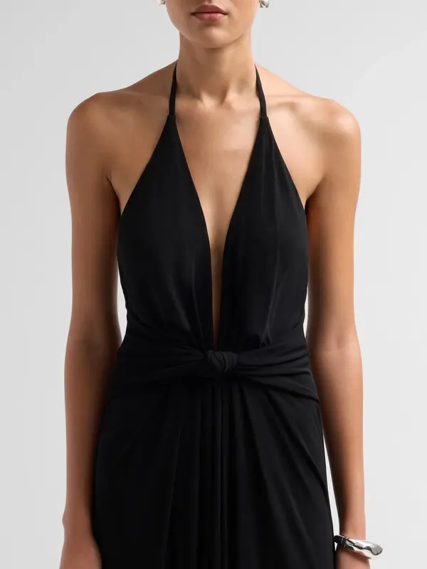 Ramy Brook Dorea Plunge Halter Gown