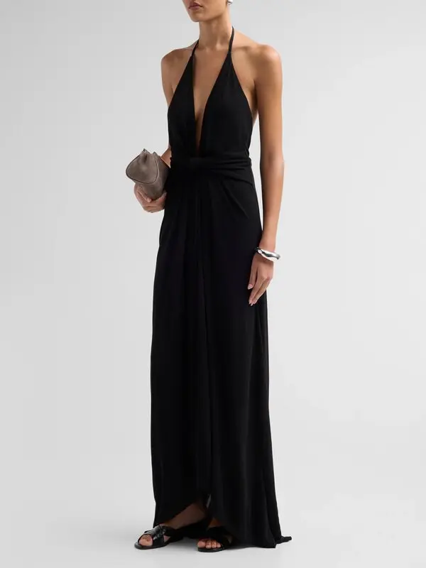 Ramy Brook Dorea Plunge Halter Gown