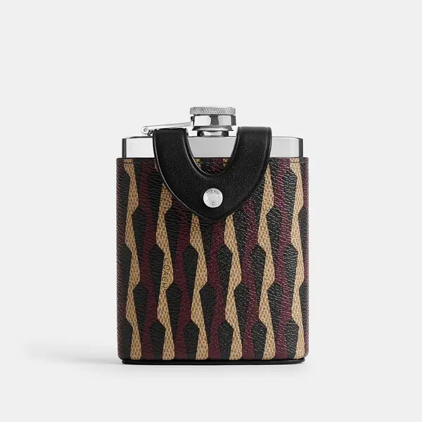 COACH OUTLET Flask With Geometric Print - Silver/tan Multi