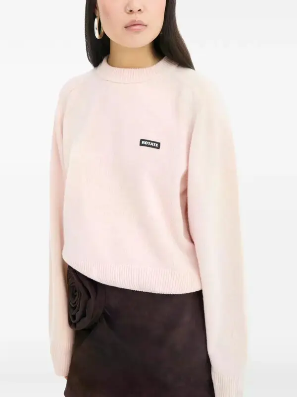 ROTATE BY BIRGER CHRISTENSEN Logo-patch Wool Sweater