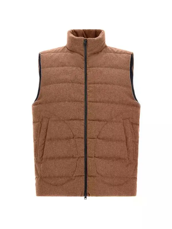 Herno Lo Smanicato Quilted Gilet - Brown