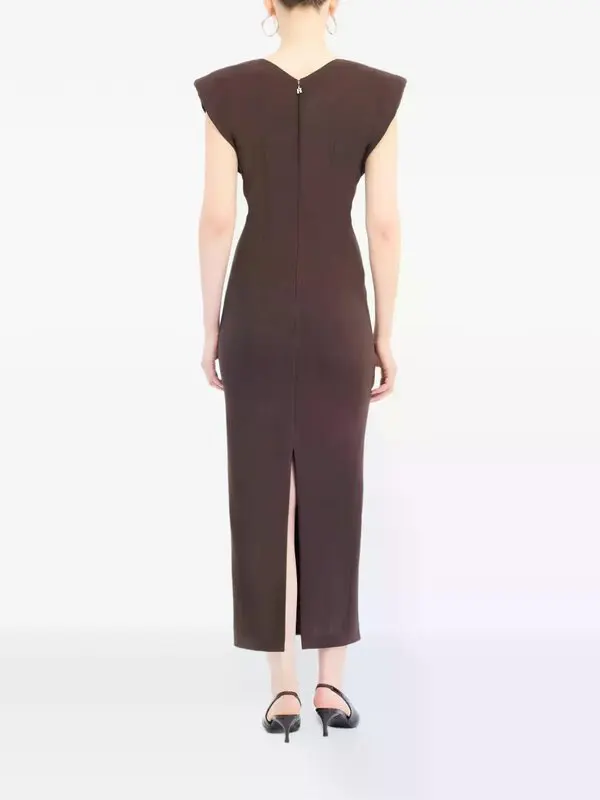 ROTATE BY BIRGER CHRISTENSEN V-neck Midi Dress