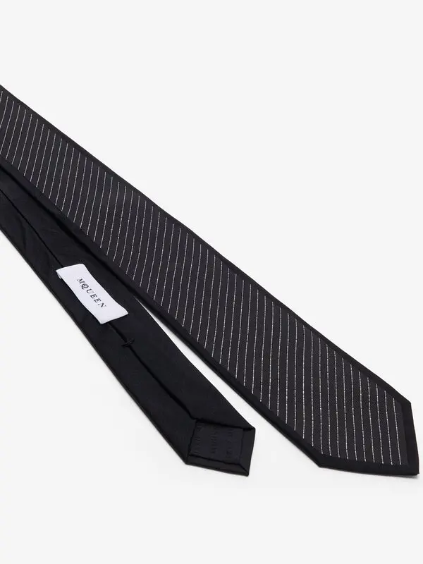 Alexander McQueen Metallic Jacquard Pinstripe Tie