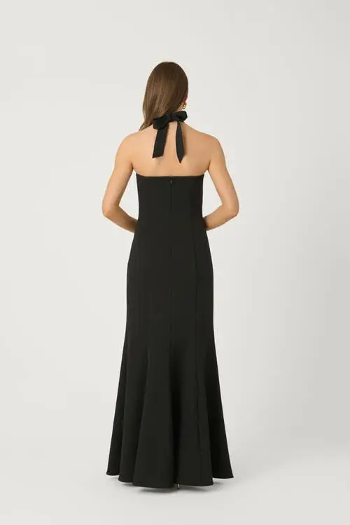 Shoshanna Midnight Stretch Crepe Lourdes Dress