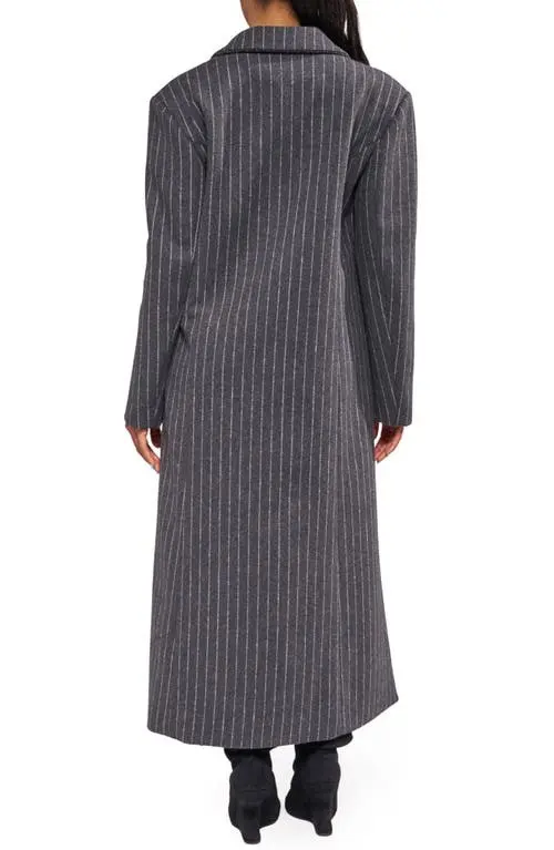 AZALEA WANG Skyline Pinstripe Long Coat