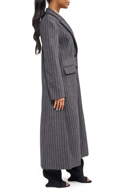 AZALEA WANG Skyline Pinstripe Long Coat