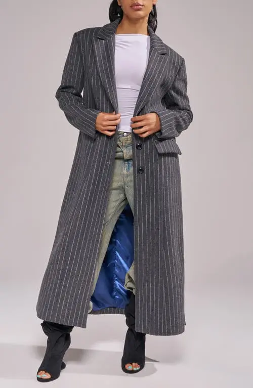AZALEA WANG Skyline Pinstripe Long Coat