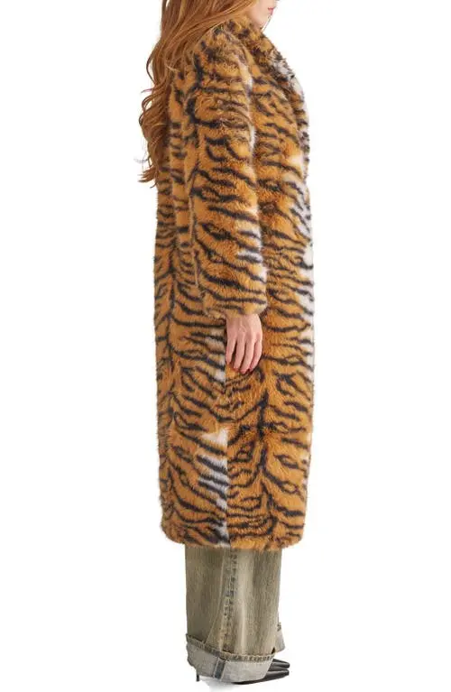 AZALEA WANG Pepper Tiger Faux Fur Maxi Coat