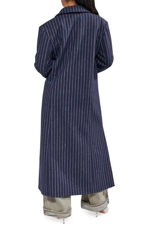 AZALEA WANG Skyline Pinstripe Long Coat