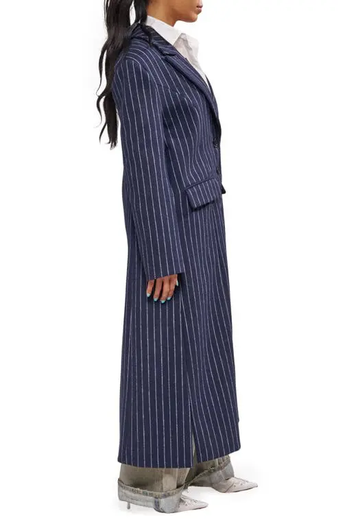 AZALEA WANG Skyline Pinstripe Long Coat