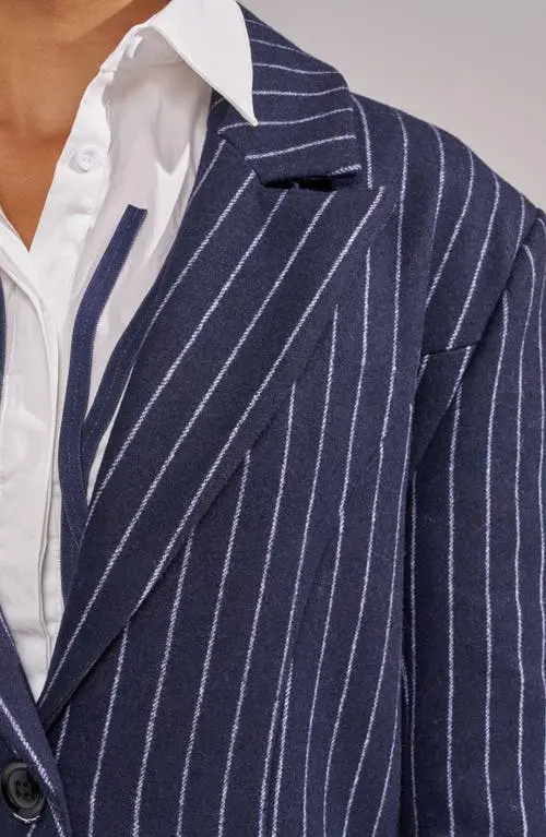 AZALEA WANG Skyline Pinstripe Long Coat