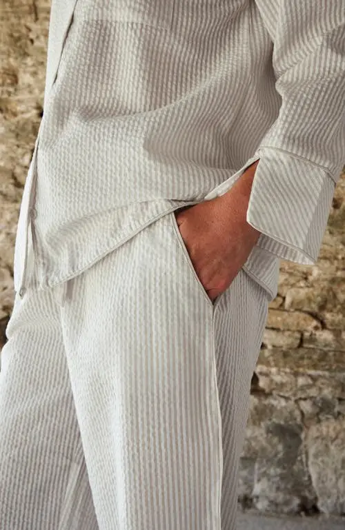 CHRISTY Seersucker Stripe Luxury Cotton Pajamas