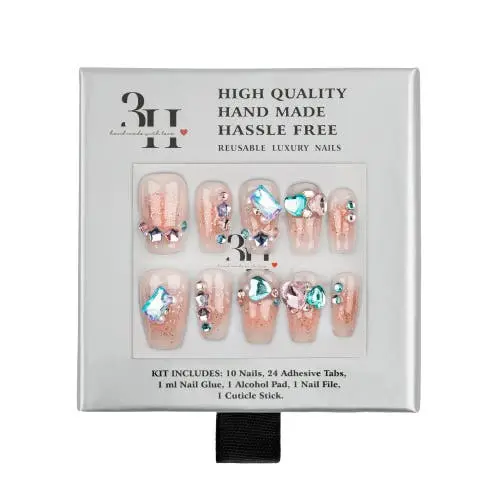 3H NAILS Dreamboatshort Coffin Press-on Nails