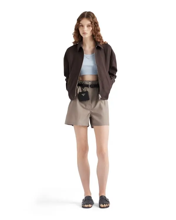 Prada Ribbed Knit Cotton Crop Top