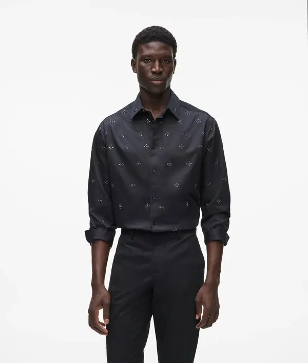 Karl Lagerfeld Crystal-embellished Evening Shirt - Black
