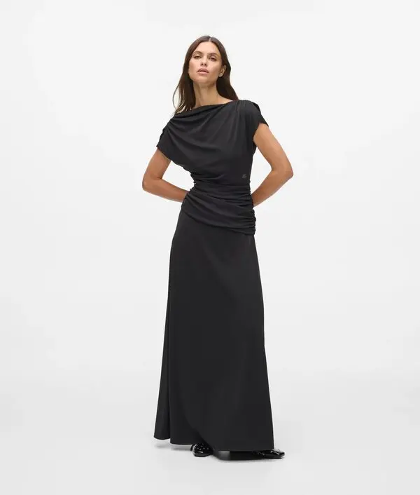 Karl Lagerfeld Draped Low-back Dress - Black
