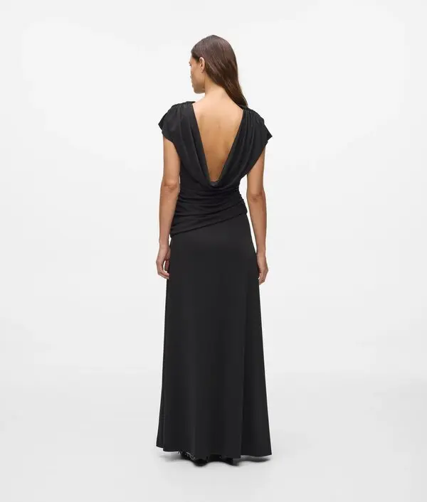 Karl Lagerfeld Draped Low-back Dress - Black