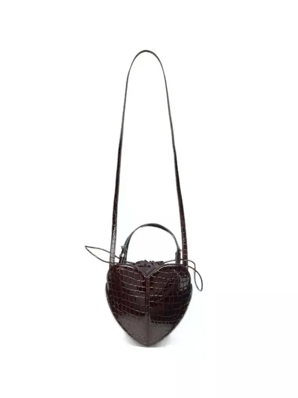 ROTATE BY BIRGER CHRISTENSEN Patent Croco Heart Bag - Brown