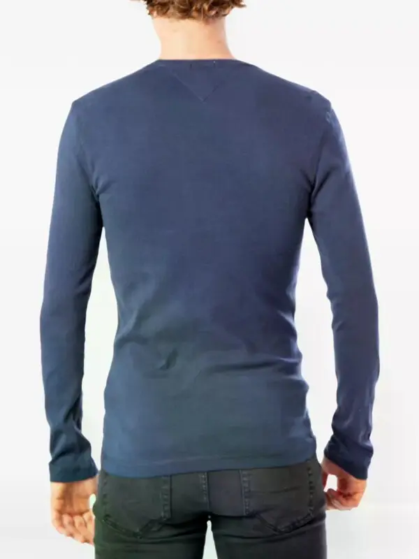 Tommy Hilfiger Logo-embroidered Long-sleeve T-shirt - Blue