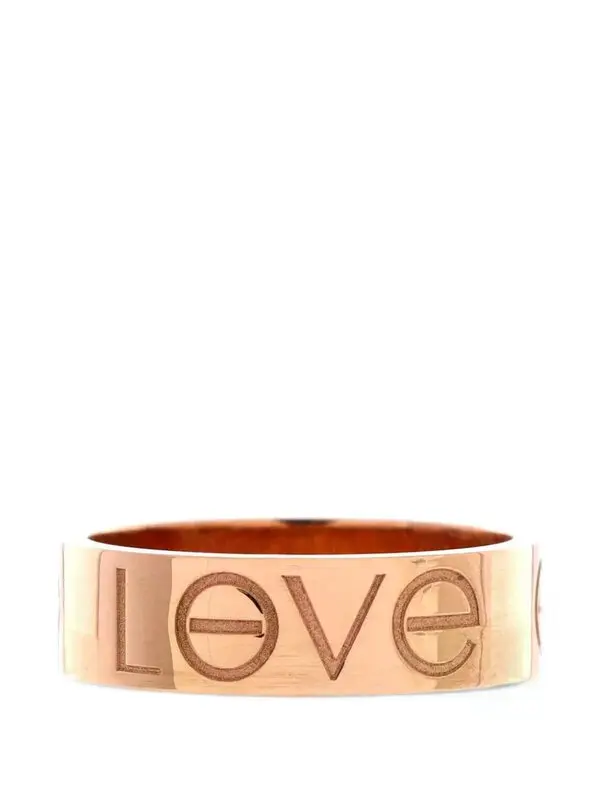Cartier Engraved Love Band 18k Rose Gold Ring