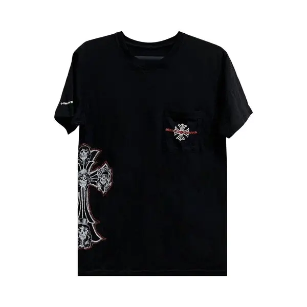 Chrome Hearts Guns N' Roses Cross Logo Pocket Tee - Black