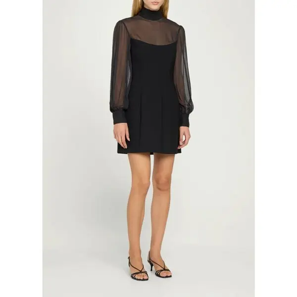 Cinq À Sept Fili Mesh Tieneck Mini Dress