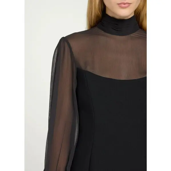 Cinq À Sept Fili Mesh Tieneck Mini Dress