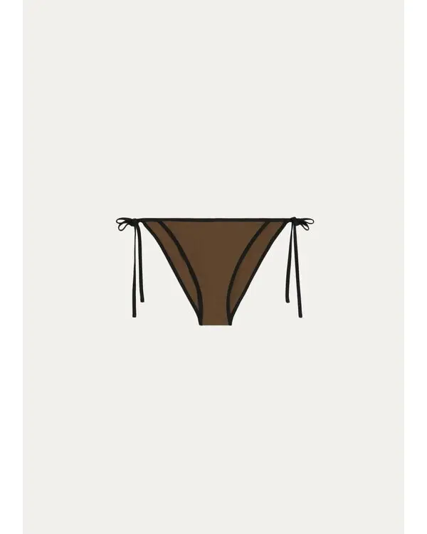 TOTEME Stripe Tie-side Bikini Bottoms - Walnut