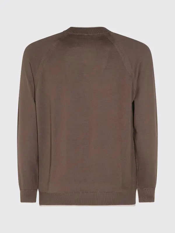 Eleventy Long-sleeved Crewneck Jumper In Pure Wool With Ribbed Trims