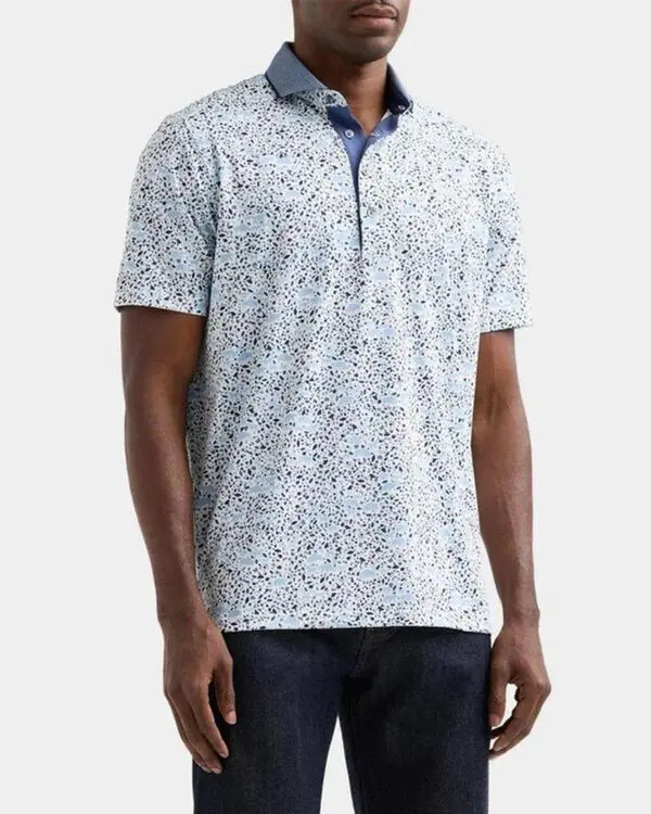 Greyson Apos;s Floral Camo Performance Polo Shirt - Arctic