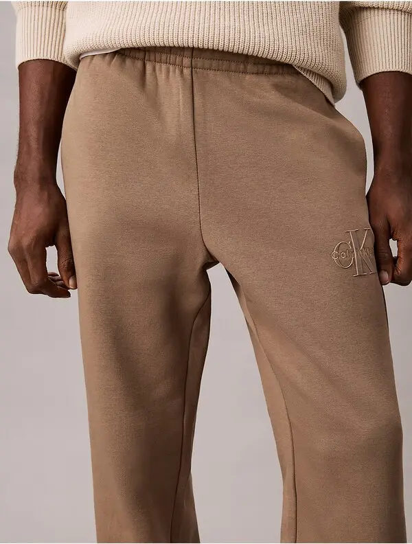 Calvin Klein Monologo Fleece Joggers - Walnut