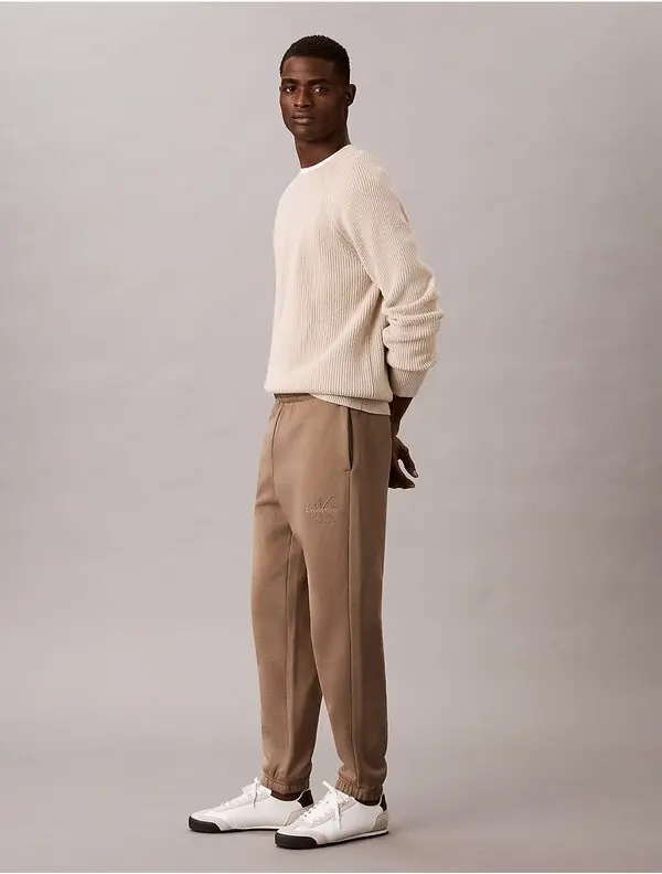Calvin Klein Monologo Fleece Joggers - Walnut