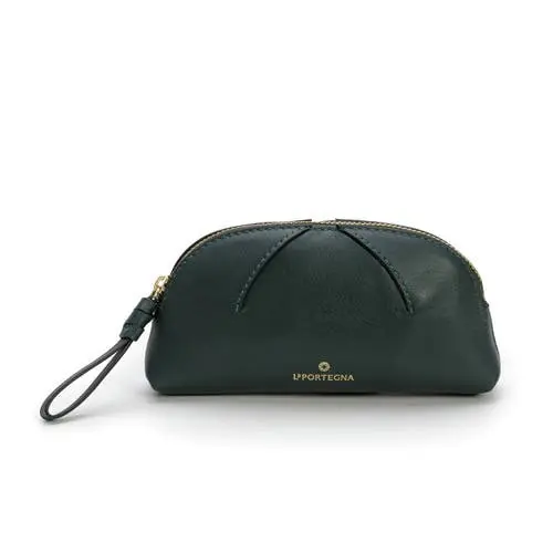 LA PORTEGNA Leather Cosmetic Case - Forest