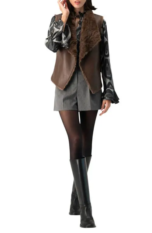 IVONNE Ruffle Neck Blouse With Tie